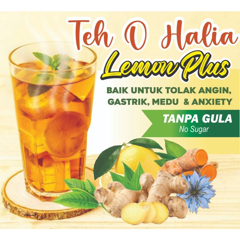 Teh O Halia Lemon Stevia Tolak Angin Medu Gastrik 25g (1 Sachet ...