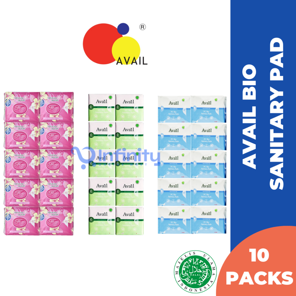 AVAIL FC BIO 10 Packs Sanitary Pads - Pantyliner/ Day Use/ Night Use ...