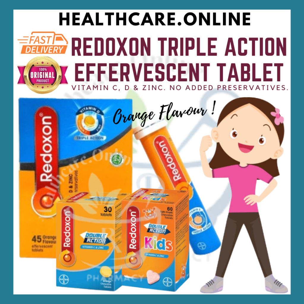REDOXON TRIPLE ACTION VITAMIN D, C & ZINC ORANGE EFFERVESCENT ...