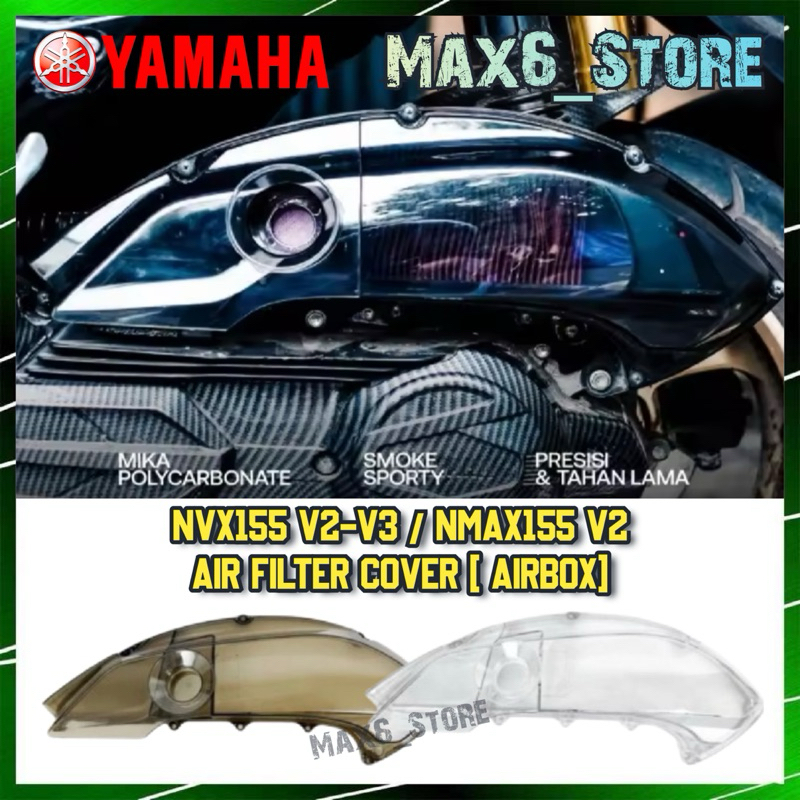 NMAX155 NVX155 V2 AIR FILTER COVER INTAKE TRANSPARENT NMAX V2 NVX V2 ...
