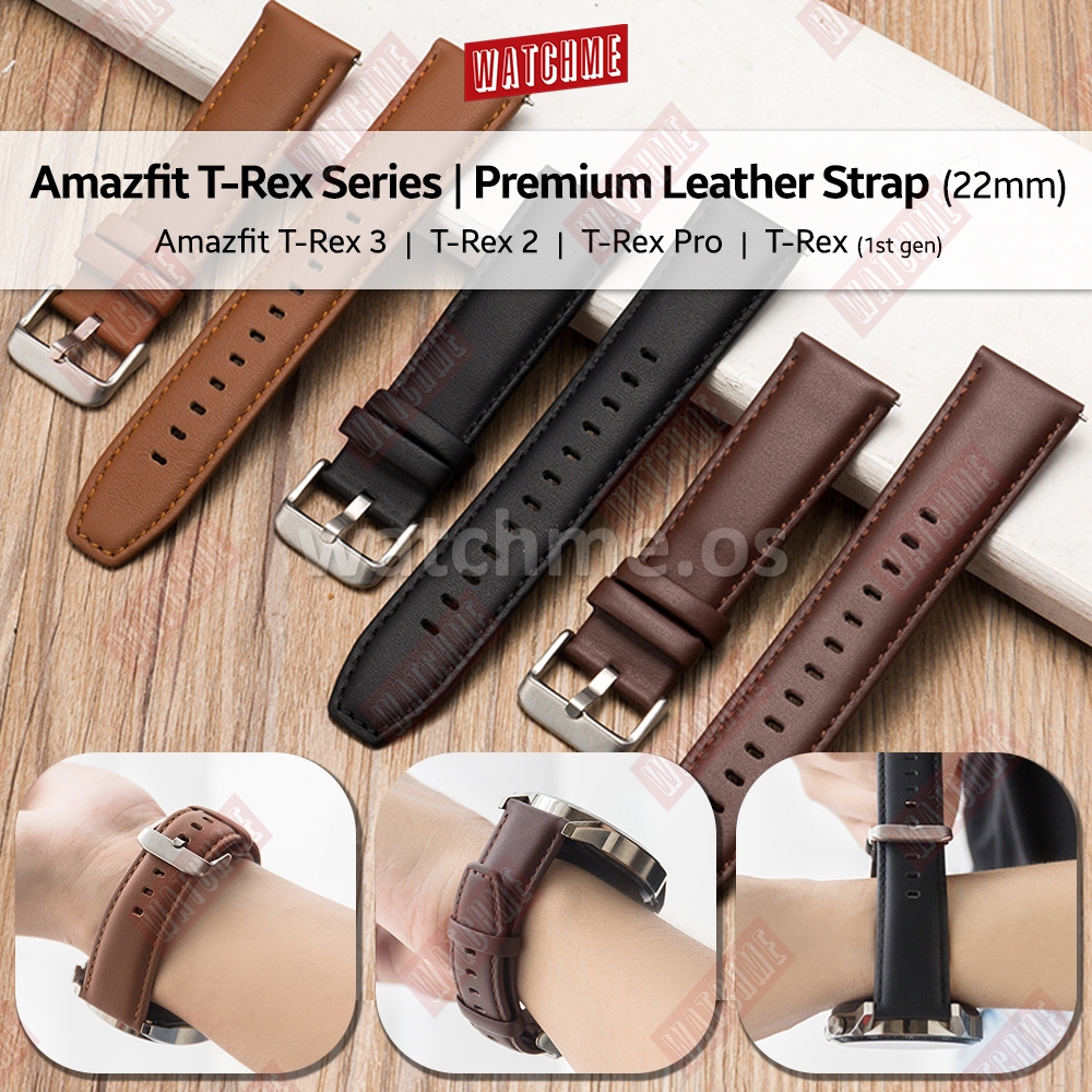 Amazfit T-Rex 3, T-Rex 2, T-Rex Pro Strap, Premium Leather Series 22mm (for watch trex3 trex2 ...
