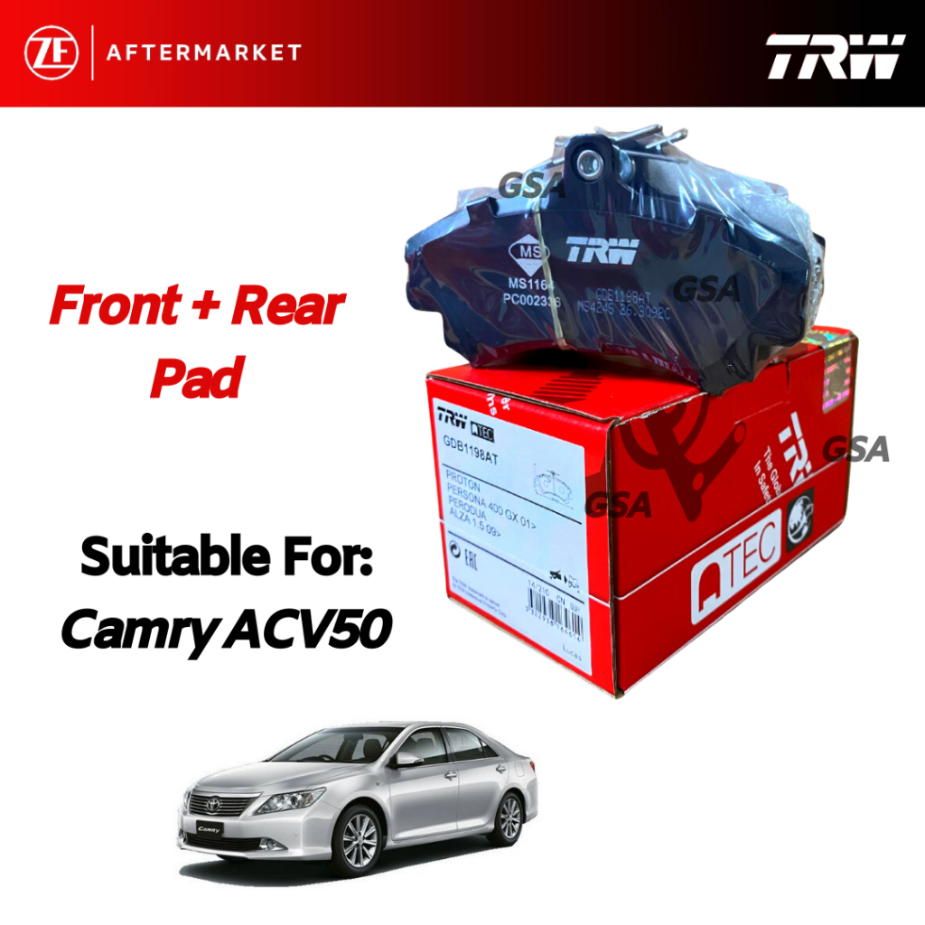 TRW Toyota Camry ACV40/ACV50 Front & Rear Disc Pad (4 PCS) Set (GDB3426 ...