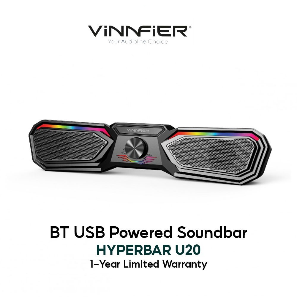 VINNFIER Hyperbar U20 BT USB Power Soundbar with Design Gaming ...