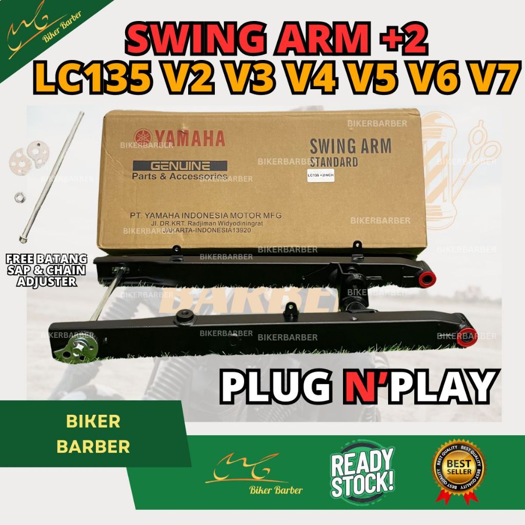 YAMAHA Swing Arm Lc135 V2-V7 +2 Inci +3 Inci Cutting Standard Black ...