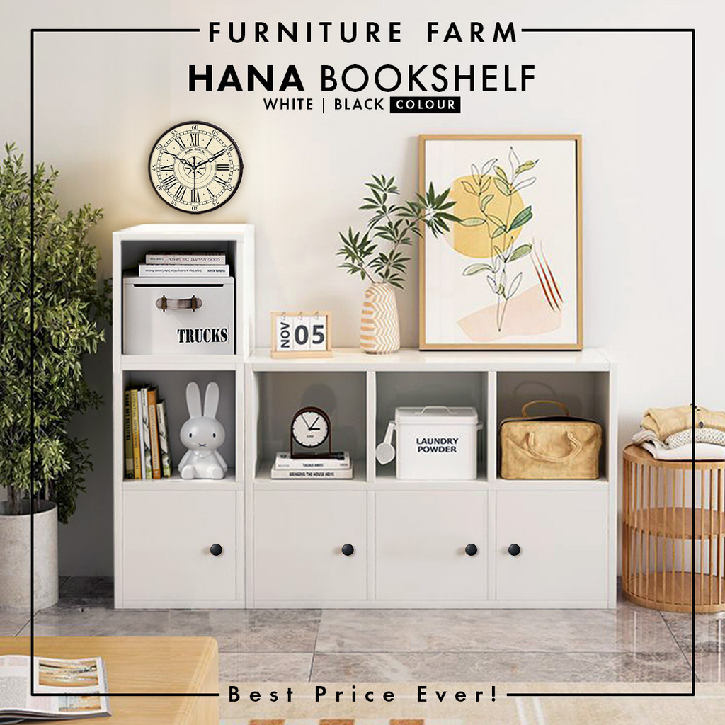 F&F : Hana Bookshelf /Kabinet Buku/ Rak Buku / Wood Shelf /book rack ...