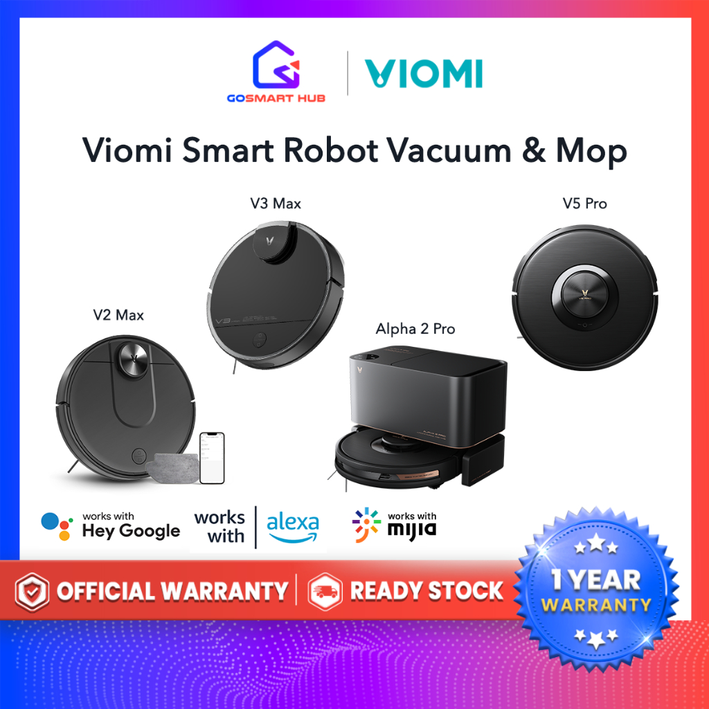 Mijia Viomi Smart Robot Vacuum Series V2 Max V3 Max V5 Pro | Lidar ...