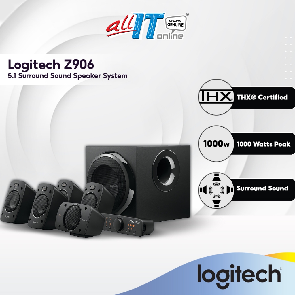 Logitech Z906 5.1 Surround Sound Speaker System with THX, Dolby Digital, and DTS Certified ...
