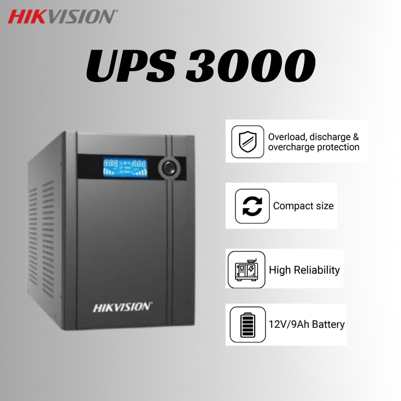 HIKVISION DS-UPS3000 UPS 3000VA/600W 12V/9Ah Battery x4 Discharge, And ...