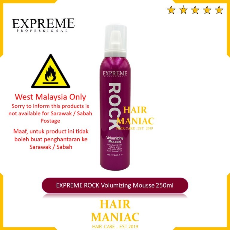 EXPREME ROCK Volumizing Hair Styling Mousse 250ML | Shopee Malaysia