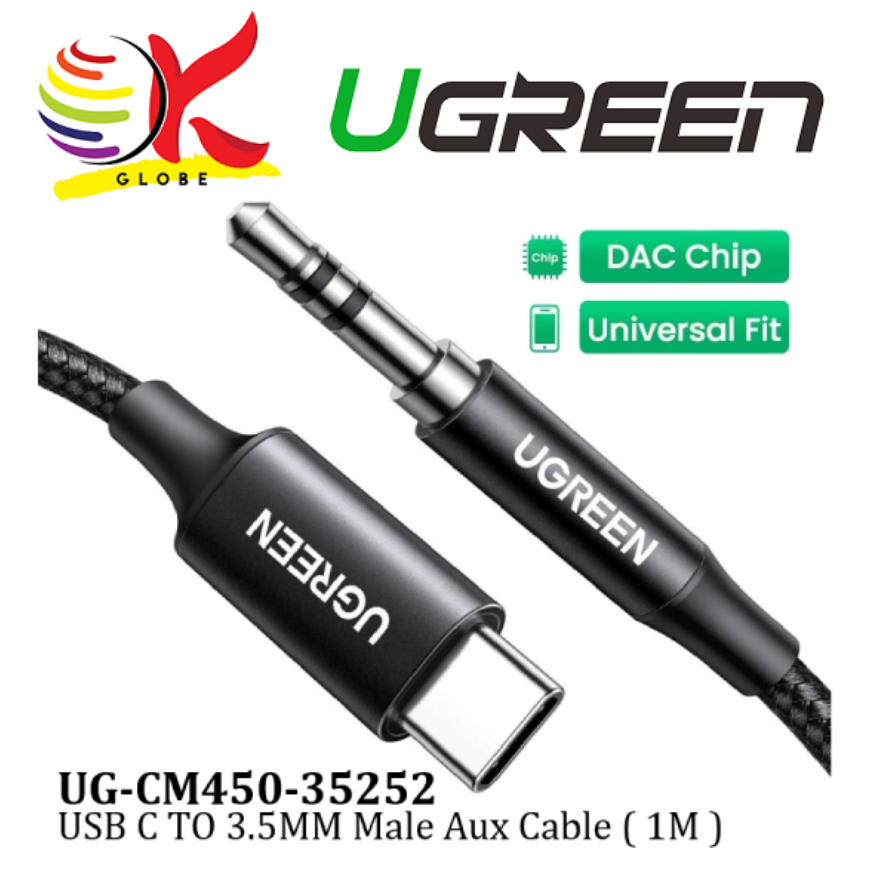 UGREEN UG-CM450-35252 USB C TO 3.5MM MALE AUX CABLE (1M) WITH STEREO ...