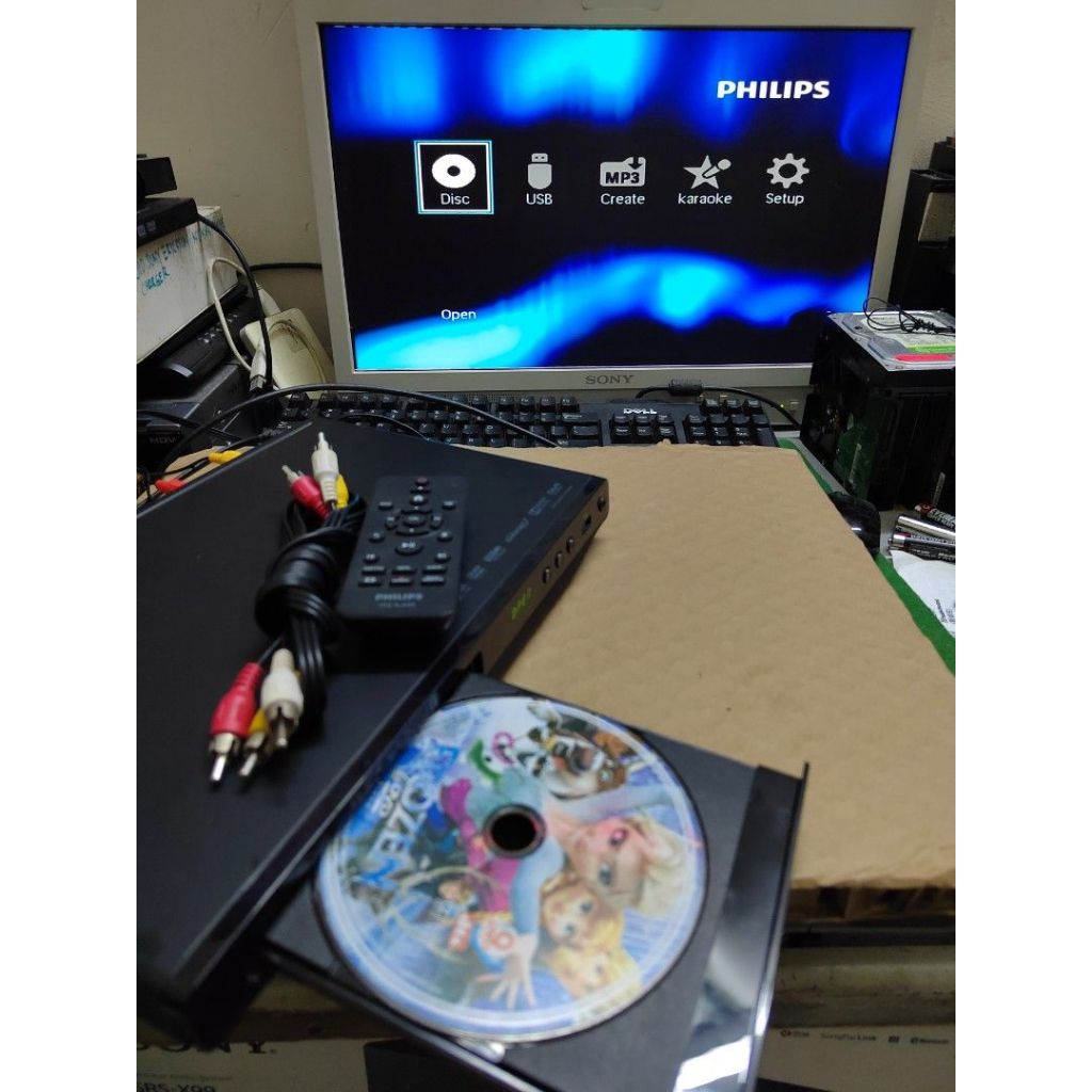 * USED* Philips DVP3670K karaoke USB DVD VCD CD Player -SILA BACA SEMUA ...