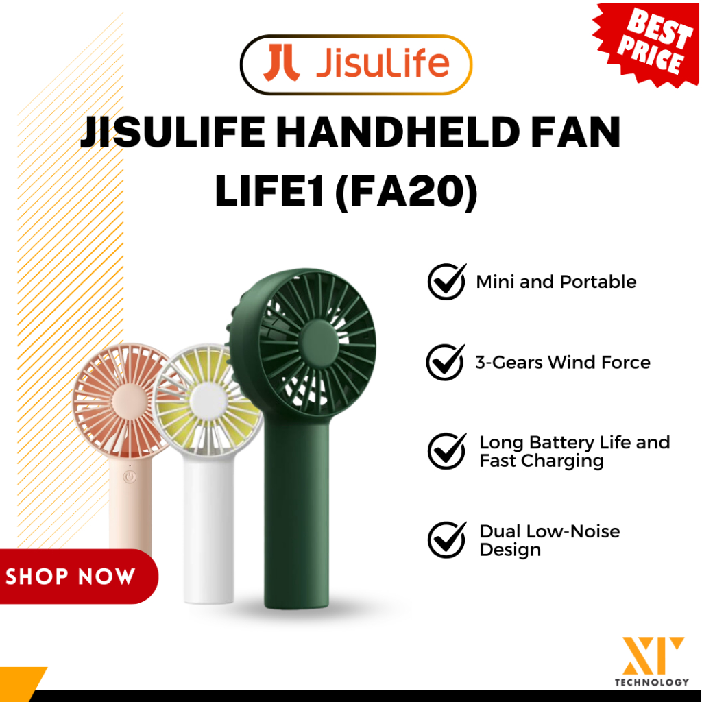 JISULIFE HANDHELD FAN LIFE1 (FA20) / MINI FAN / KIPAS TANGAN | Shopee ...