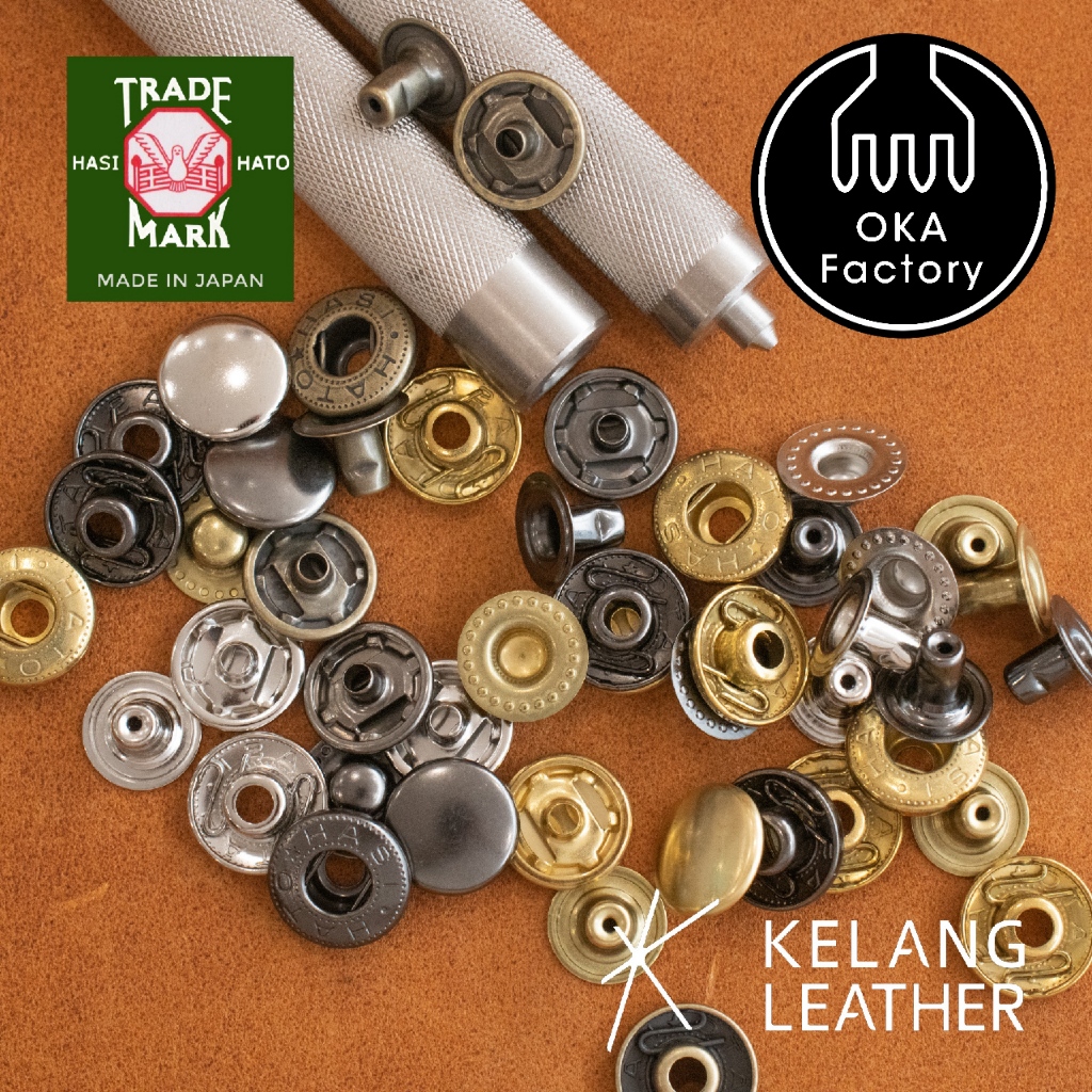 HASI HATO Spring Snap Buttons, LARGE(no.8050) Pack of 10pc; and OKA ...