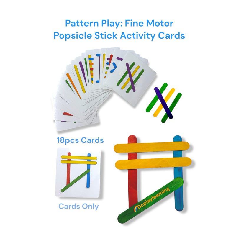 Kad Aktiviti Pra Sekolah: Fine Motor Popsicle Stick Learning Creativity ...