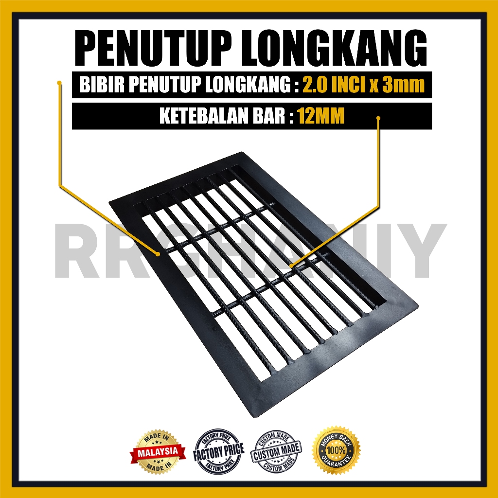 Drain Cover (Heavy Duty) Penutup Longkang Besi Manhole Cover Support 4 ...
