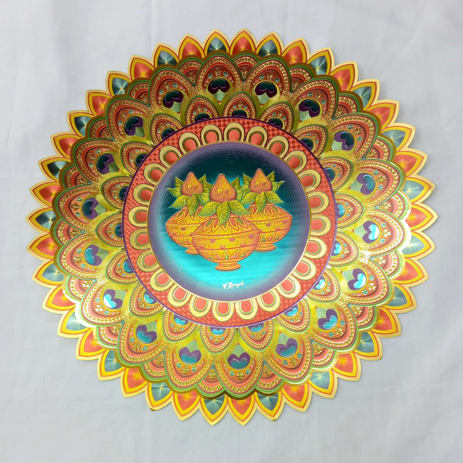 KOLAM SPARKLING STICKER (20X20) FOR DEEPAVALI - BIG SIZE | Shopee Malaysia