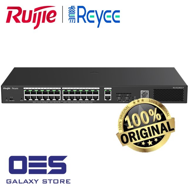 RUIJIE REYEE RG-ES228GS-P 24 Gigabit PoE+ Ports, 2 RJ45 Ports, 2 SFP ...