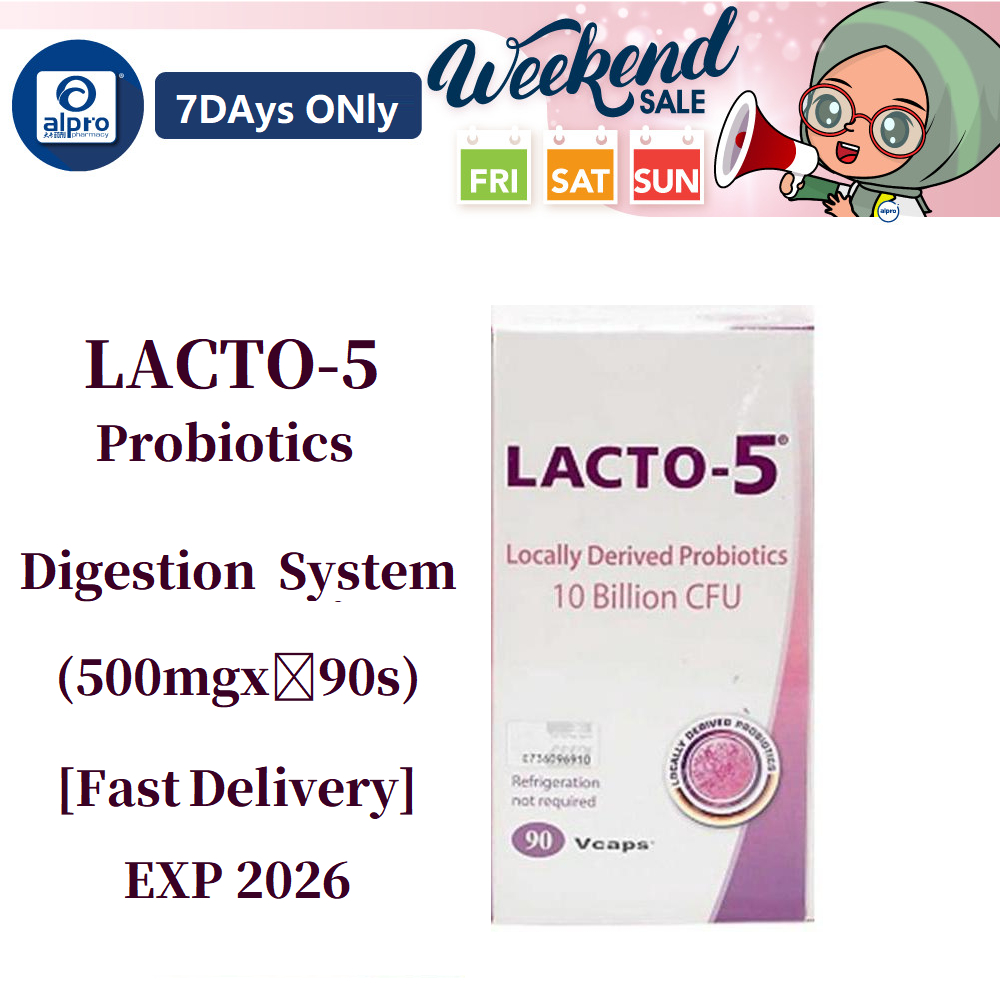 [ ORIGINAL HQ ] Lacto-5 Probiotics For Digestion System (500mg x 90s ...