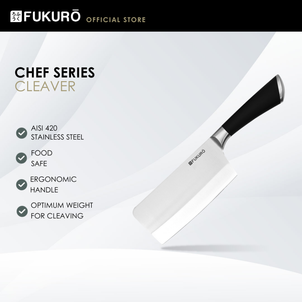 Fukuro Chef Series Stainless Steel Cleaver Knife (6.5") | Shopee Malaysia