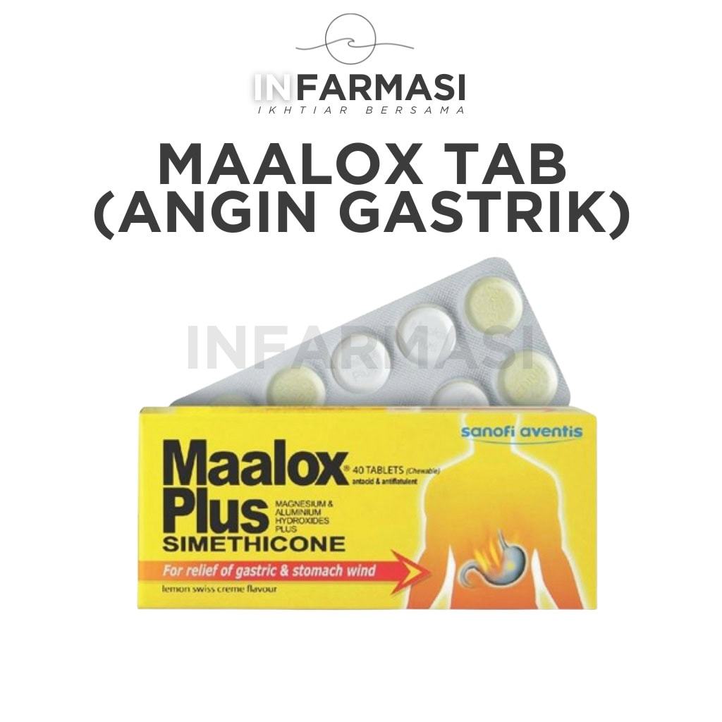 Maalox Plus Chewable Tablets 10's (Strip) / 4 x 10's (Box) Ubat Kunyah ...