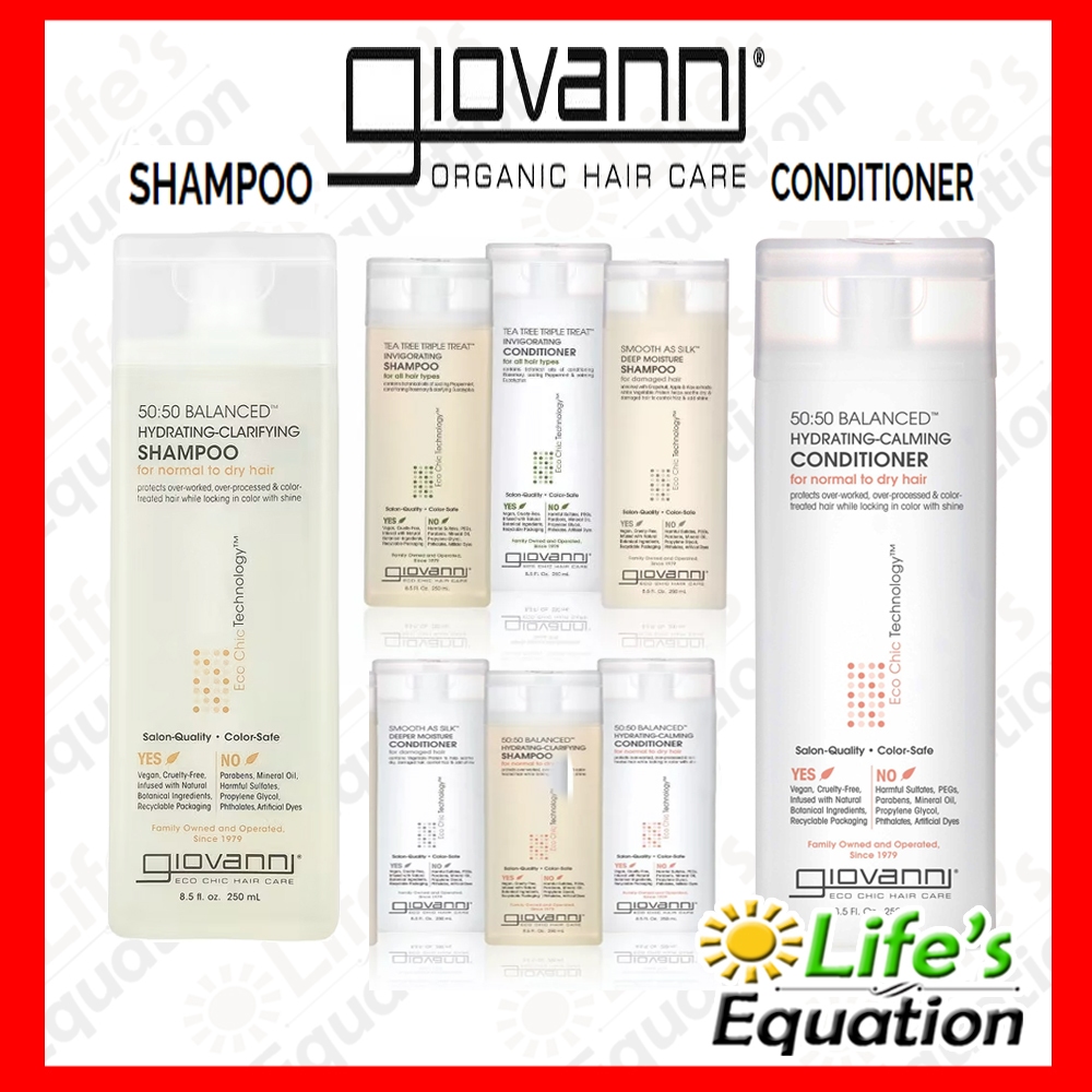 Giovanni Shampoo / Conditional 50:50 Balanced, Smooth As Silk, Tea Tree ...