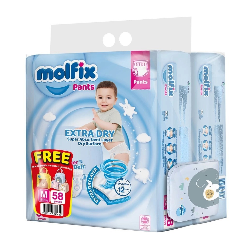 (FREE) Molfix Extra Dry Pants TwinPack - M58, L48, XL42, XXL36 | Shopee ...