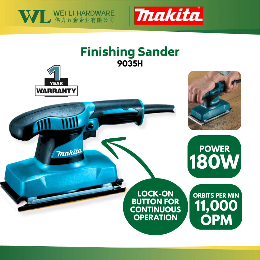 MAKITA Original 9035H Finishing Sander 180W (1Year Warranty) Heavy Duty ...