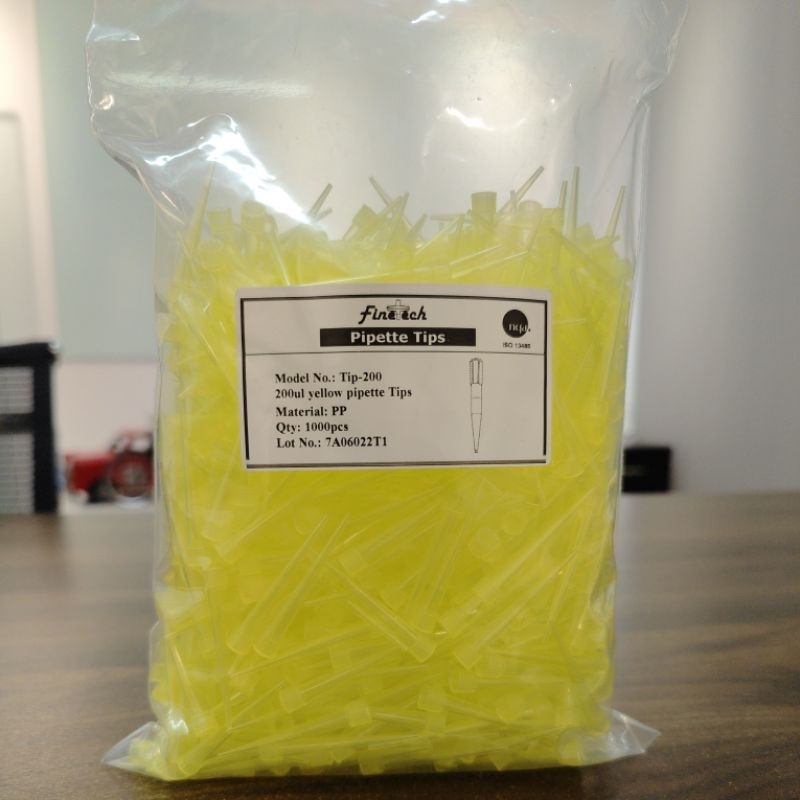 FINETECH® Standard Pipette Tips, Yellow, 200μL | 1000 pcs/bag | Shopee ...