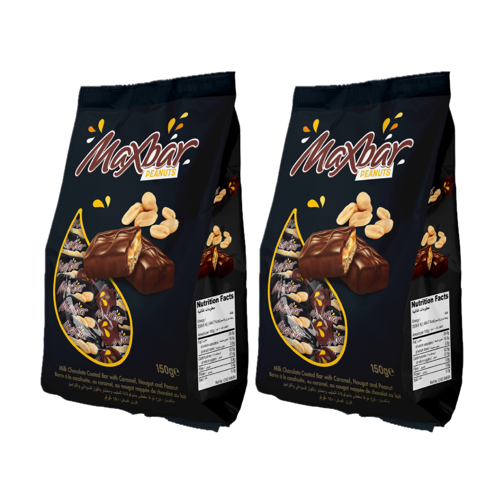 Maxbar Mini Bar Peanut Chocolate (142g) - (Pack of 2) (Bar Coklat Mini ...