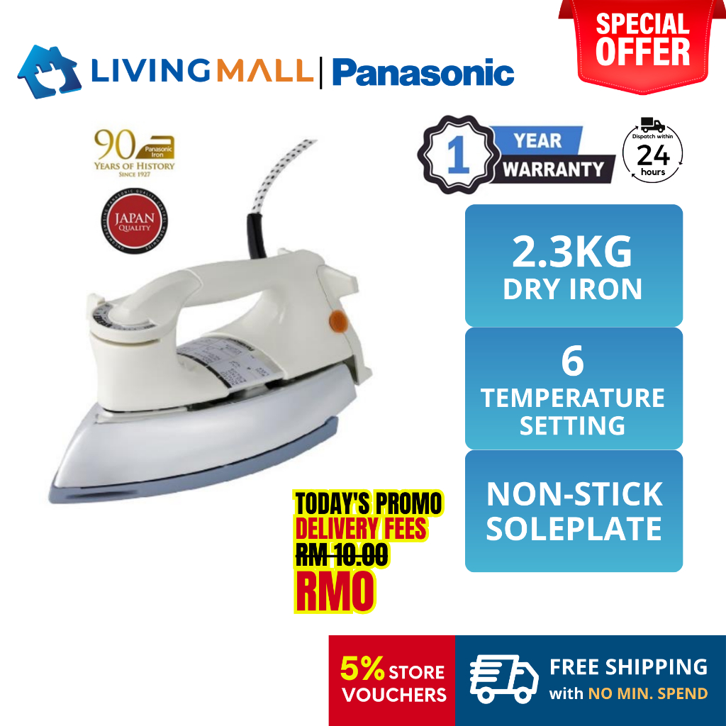 [𝐅𝐑𝐄𝐄 𝐃𝐄𝐋𝐈𝐕𝐄𝐑𝐘] PANASONIC NI-22AWT (2.3KG) HEAVY WEIGHT DRY IRON NON ...