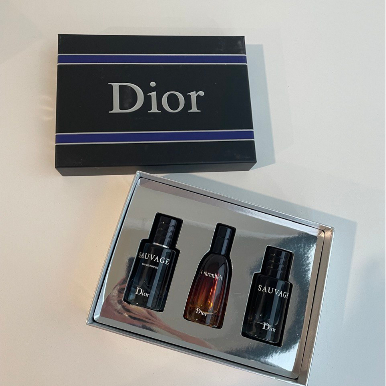 D I O R 3IN1 BLUE BOX SET (3X30ML SAUVAGE, FAHRENHEIT) | Shopee Malaysia