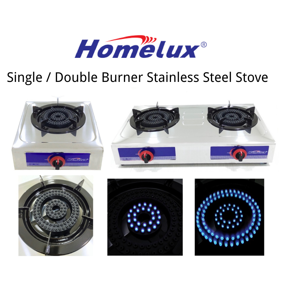 HOMELUX Single / Double Burner Stove Stainless Steel | HSC-1552S / HSC ...