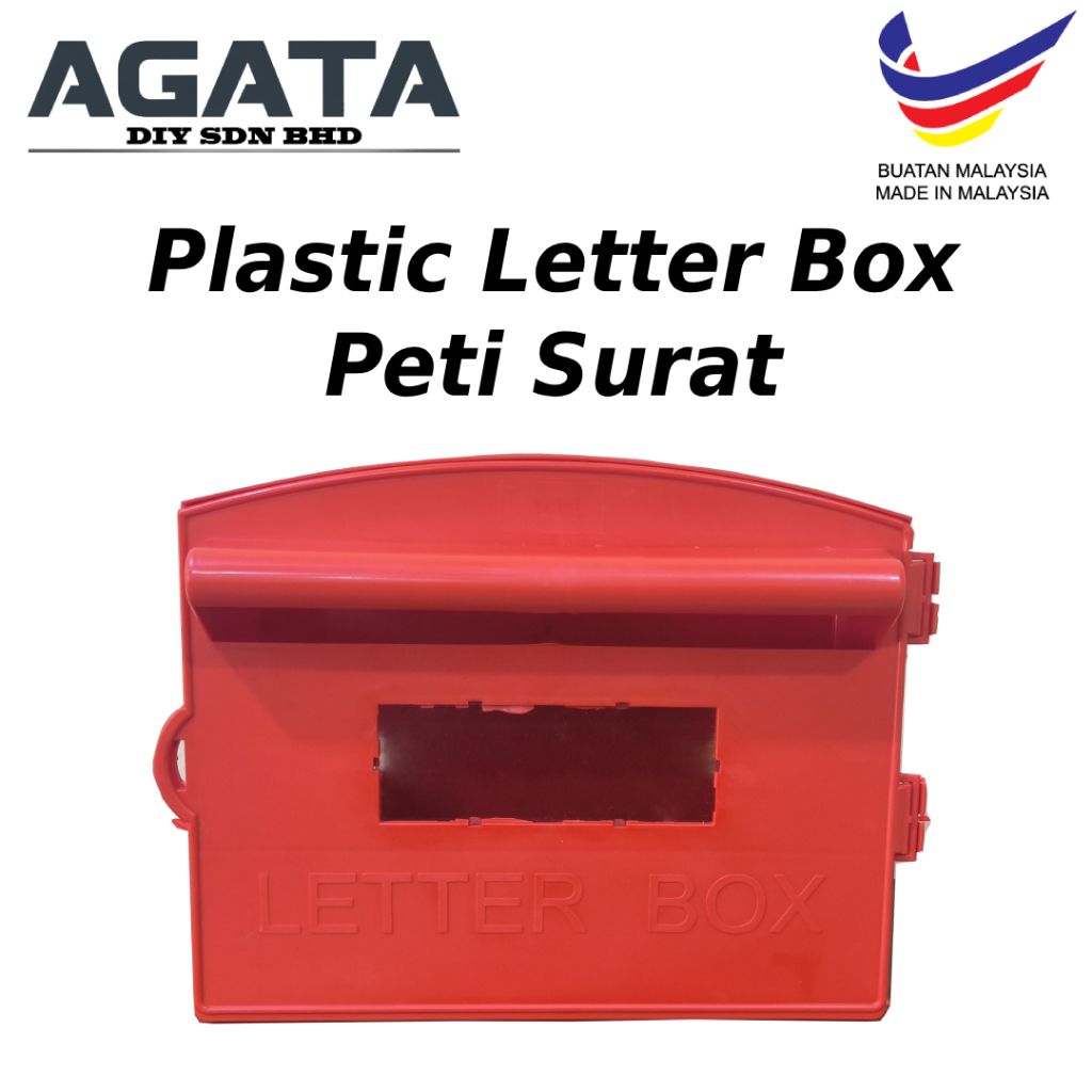 Plastic Letter Box/ Red PVC Mailbox/ Peti Surat Plastik Merah/ Post ...
