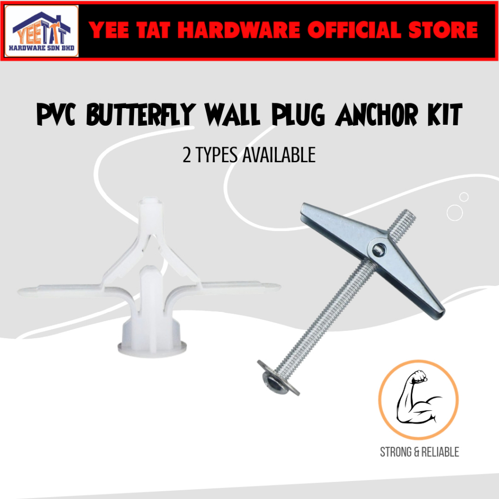 PVC PARTITION WALL PLUG BUTTERFLY WALL PLUG NYLON TOGGLE FOR PLASTER ...