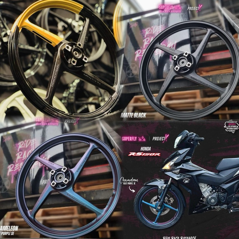 SUPERFLY PROJECT-X 4 BATANG LC135 LC Y15 Y16 Y15ZR RS150 SPORT RIM GOLD ...
