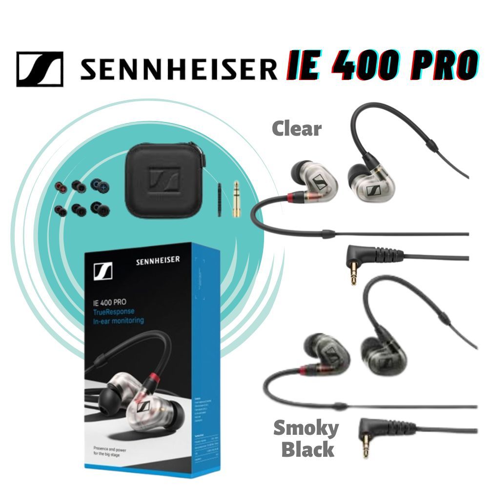 Sennheiser IE 400 Pro Monitor Earphones - Smoky Black / Clear (IE400Pro ...