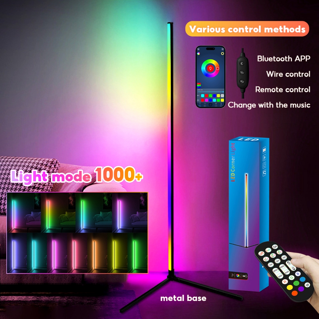 RGB Floor Lamp Smart LED Corner Floor Lamp Standing LED Floor Lamp ...