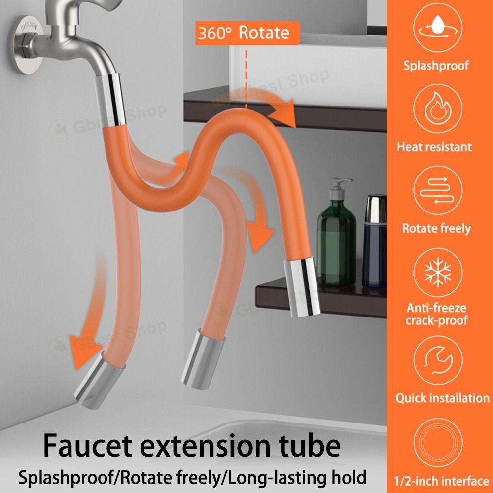 20-50cm Universal Faucet Extension Extender 360°Free Bending Flexible ...