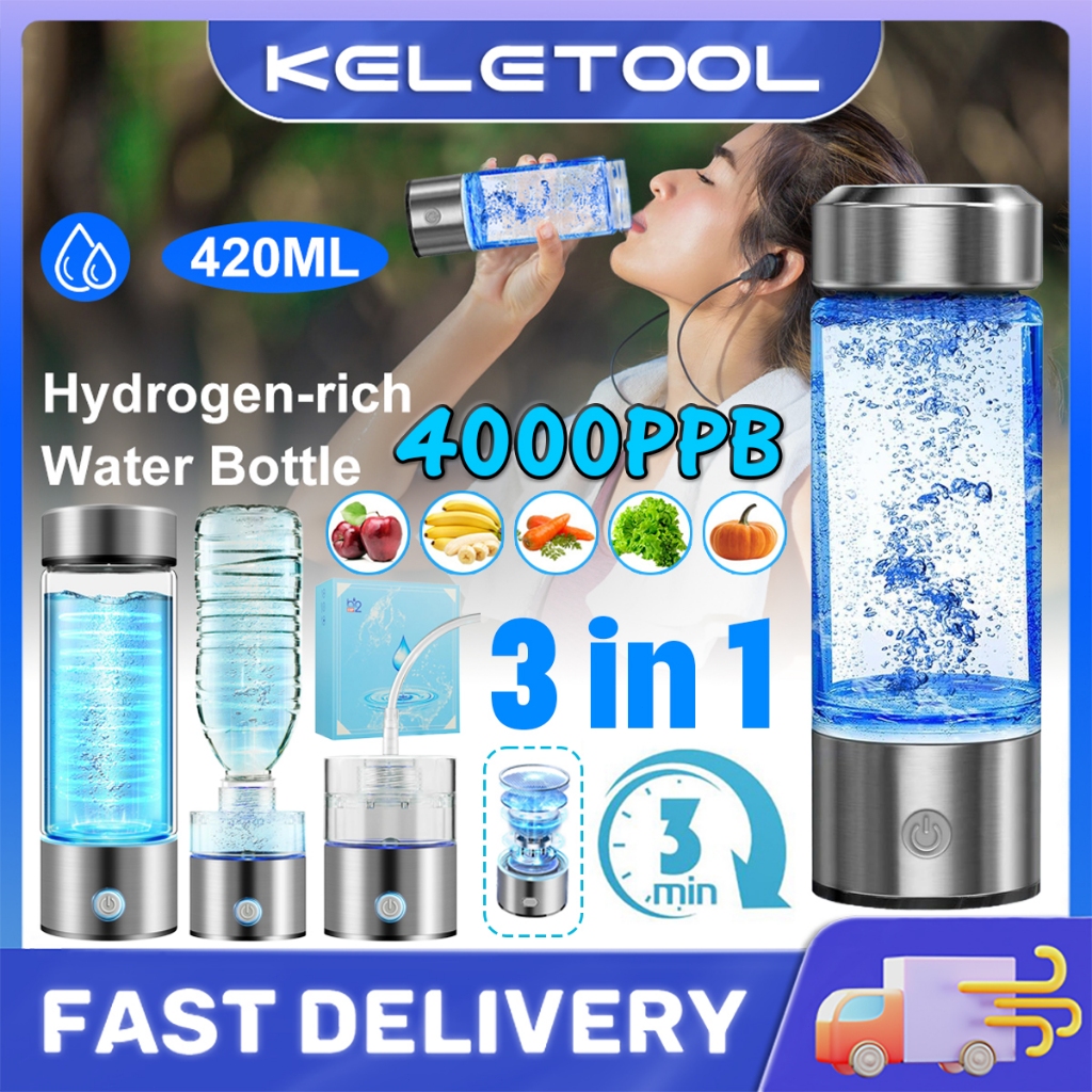 420ML Rich Hydrogen Water Bottle Hydrogen Generator Water Cup Water filter Electrolysis Hydrogen ...