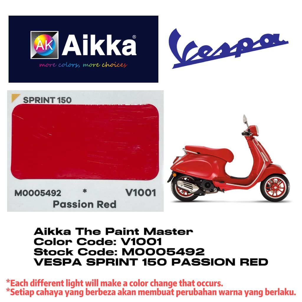 AIKKA VESPA SPRINT 150 V1001 / 830/A PASSION RED / CAR & MOTOR SPORT ...