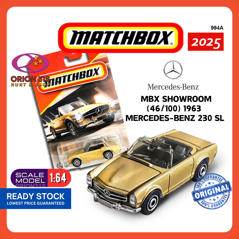 Matchbox 2025 MBX Showroom/ 1963 Mercedes Benz 230 SL Gold Original ...