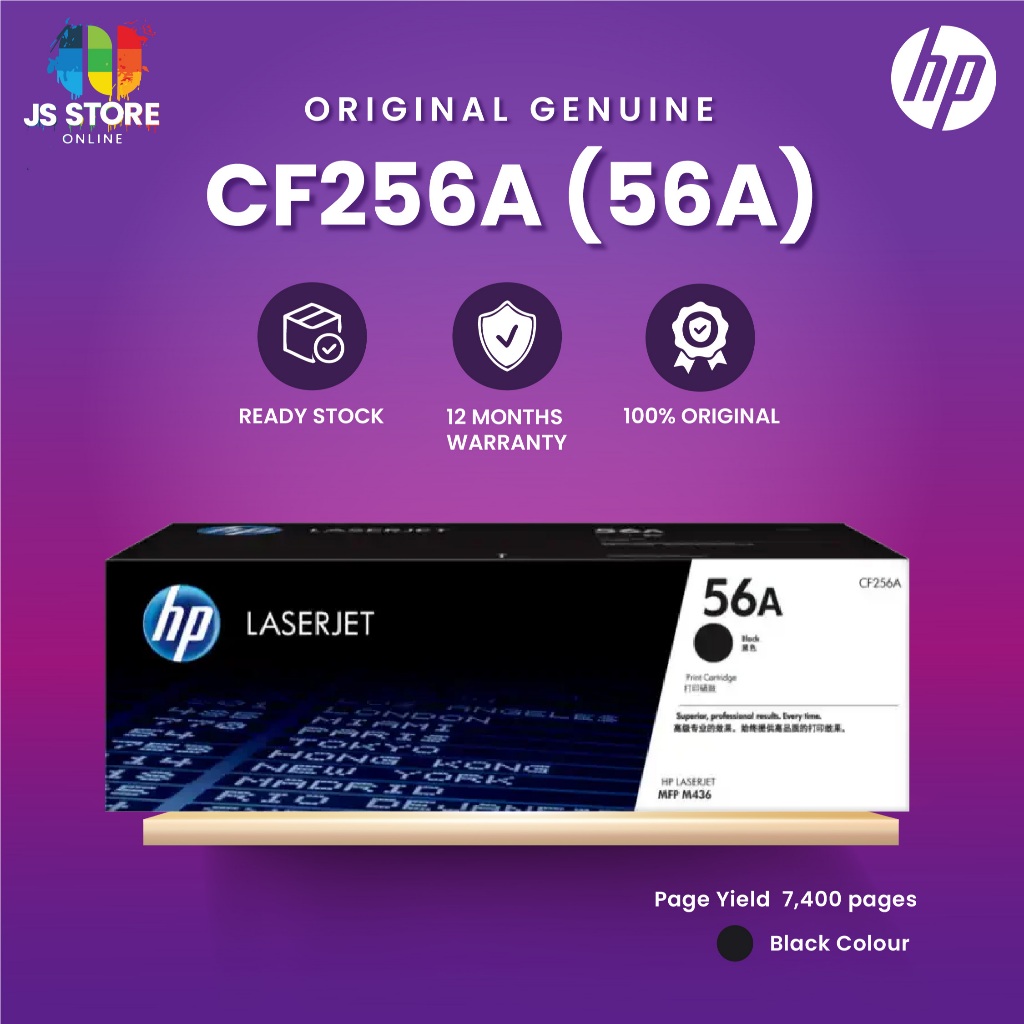 [100% ORIGINAL] HP 56A Black Original LaserJet Toner Cartridge HP ...
