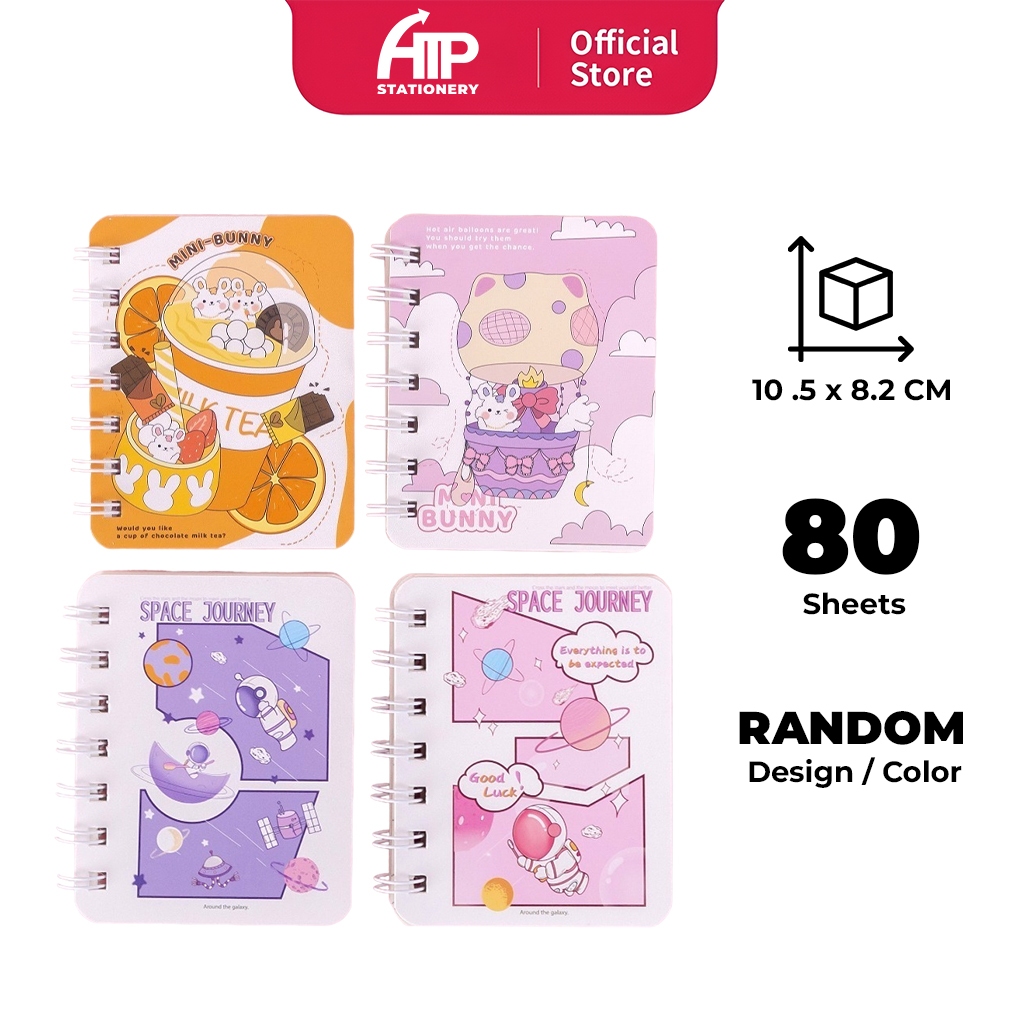 Ximi Moka Wired Notebook Cute Cartoon A7 Spiral Notebook 80 Sheets Book ...