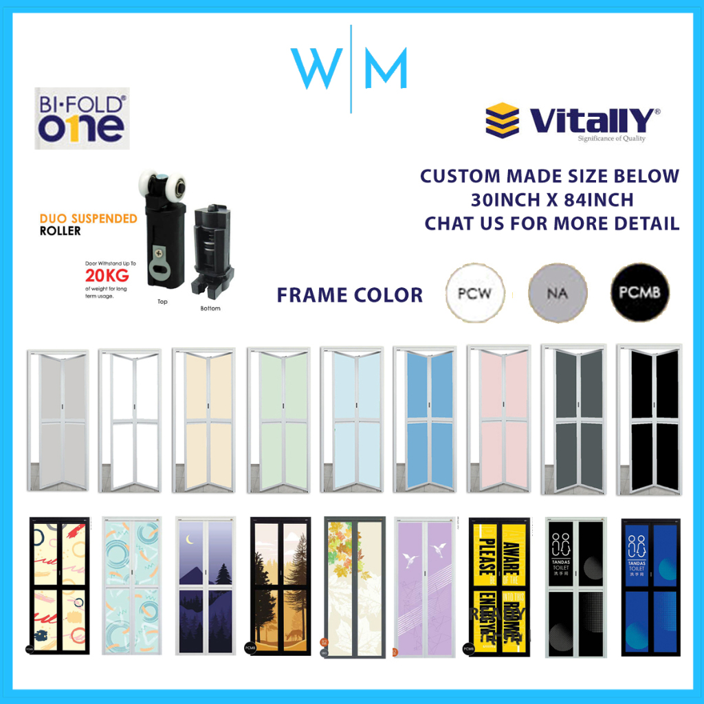 VITALLY Aluminium Bifold Door One Pro Heavy Duty Toilet Door Custom ...