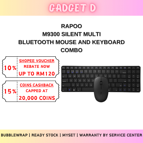 [READY STOCK] RAPOO 9300M SILENT MULTI - MODE 2.4GHz BLUETOOTH MOUSE ...