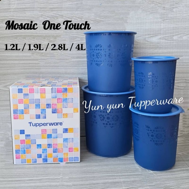 Tupperware Mosaic Blue One Touch Canister 1PC / 4PCS) - Royale Blue | Shopee Malaysia