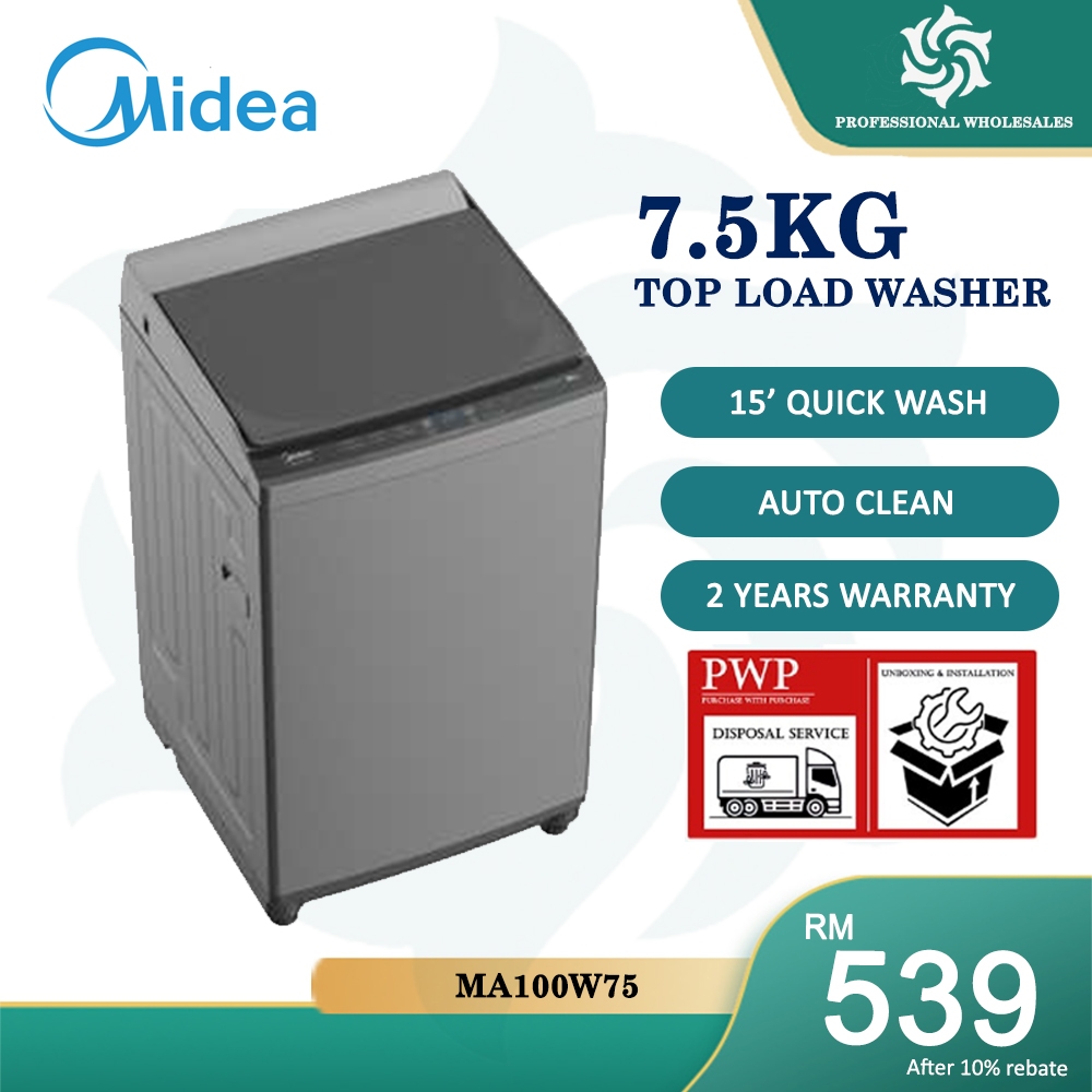 Midea 7.5kg / 8.5kg / 9.5kg / 10.5kg / 12.5kg Fully Auto Washing Machine Mesin Basuh Washer ...