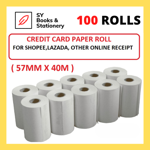 Thermal Receipt Paper Roll 57mm x 40mm (100 Rolls) / Pos Receipt ...