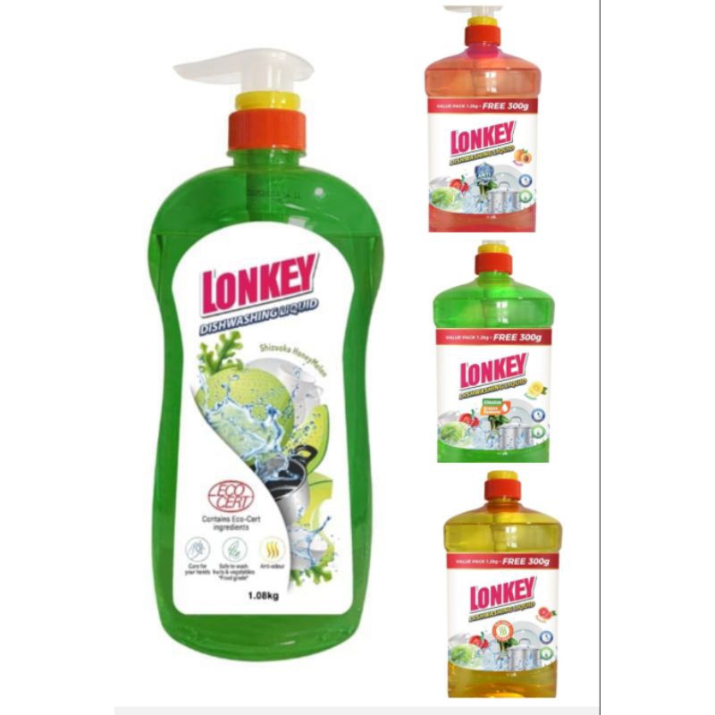 LONKEY Dishwash Liquid Lemon /Peach /Red Pamelo 1.2kg +300g | Tembikai ...