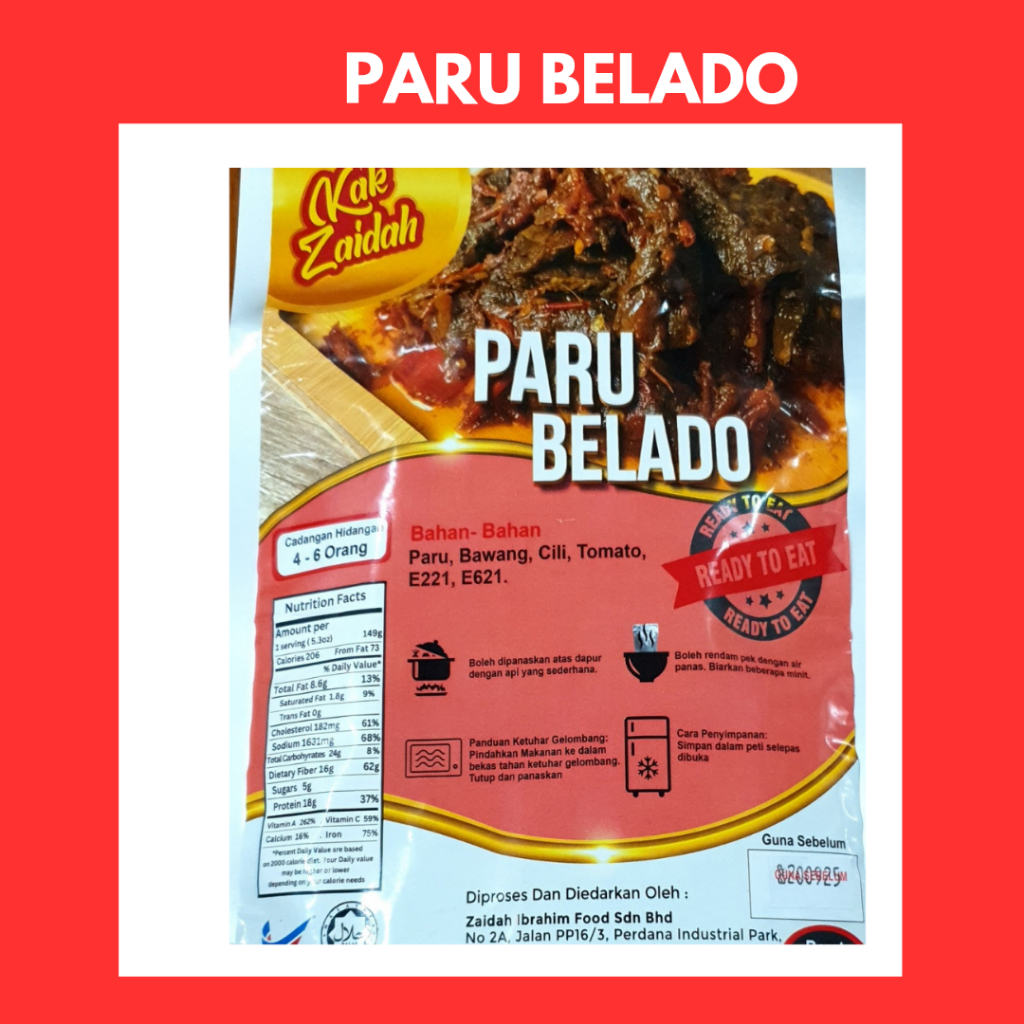 Paru balado Kak Zaidah Ready To Eat RTE Convenience Pack Easy Travel ...
